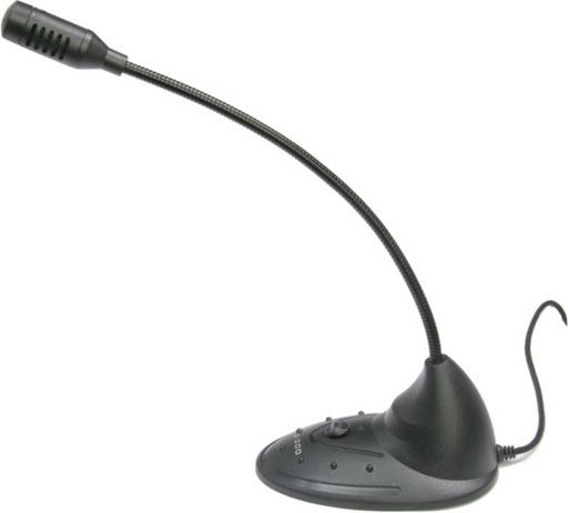 Desk Microphone For PC 3.5mm plug Goose Neck Black - Rocketronics